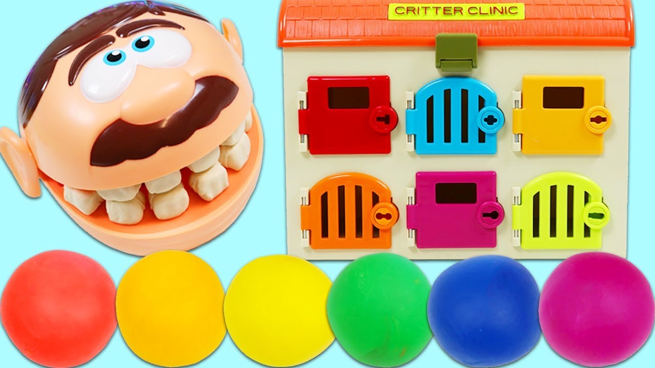 Learn Colors with Mr. Play Doh Head Finding Keys in Rainbow Play Doh ...