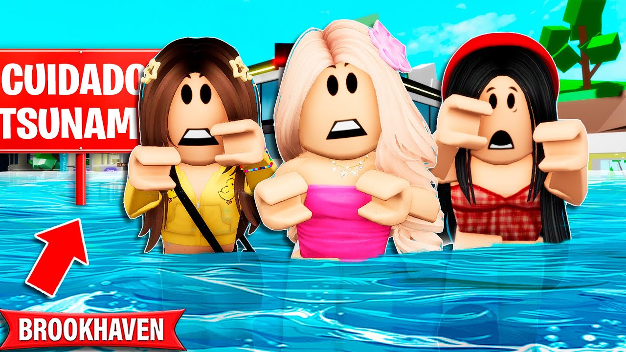 SOBREVIVEMOS AO MAIOR TSUNAMI DE BROOKHAVEN | Historinhas Brookhaven Rp ...
