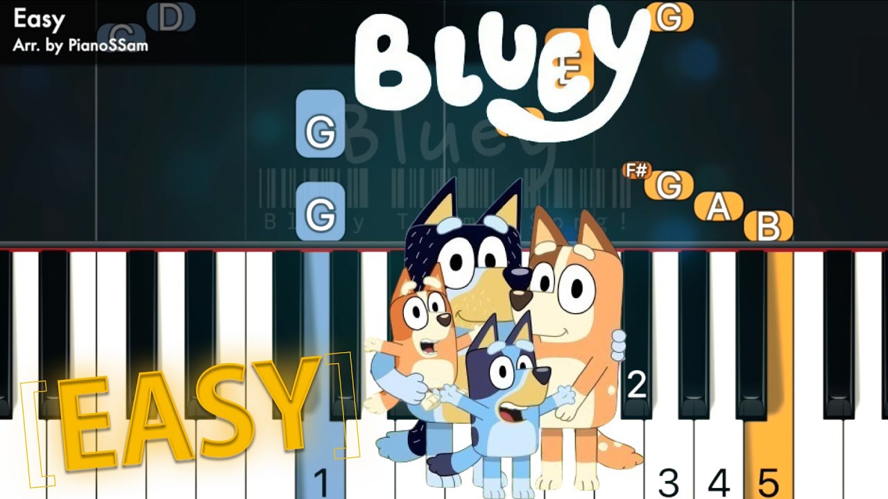 [Easy] Bluey Theme Song! - Bluey | Piano Tutorial with Finger Numbers ...