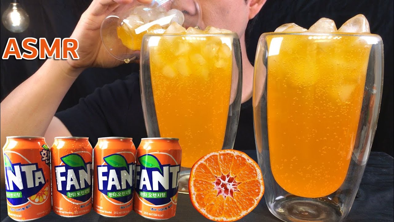[ASMR]FANTA DRINKING SOUNDS(ORANGE FLAVORED)NO TALKING 환타 오렌지맛 음료수 먹방 ...