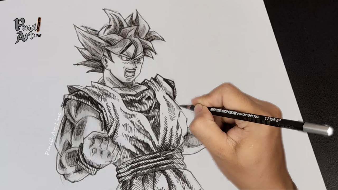 How to Draw Goku (Full Body) | Drawing Goku Super Saiyan - Dragon Ball ...