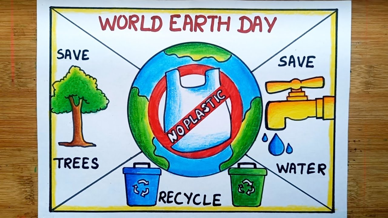 World Earth Day Poster Drawing Easy/ Earth Day Drawing/ Earth Day ...