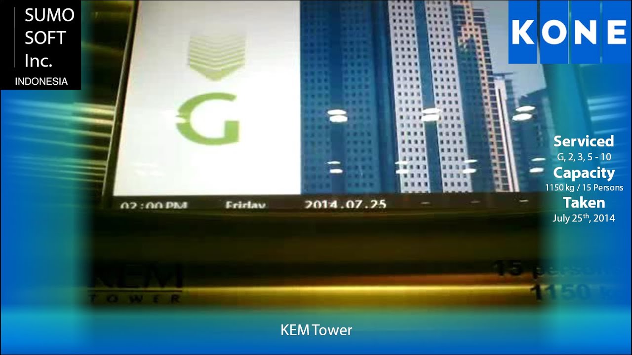 Kone MonoSpace Lifts at KEM Tower, Jakarta - YouTube