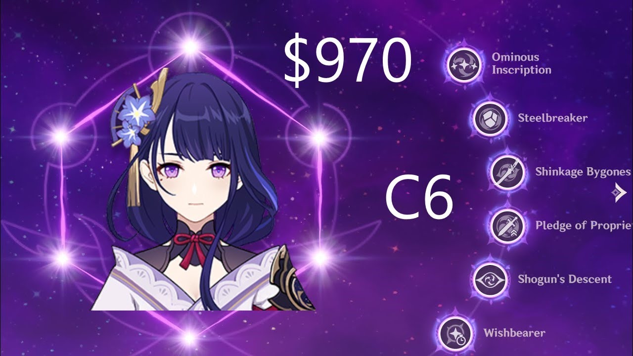 I SPENT $1000 to C6 Raiden Shogun in Genshin Impact - YouTube