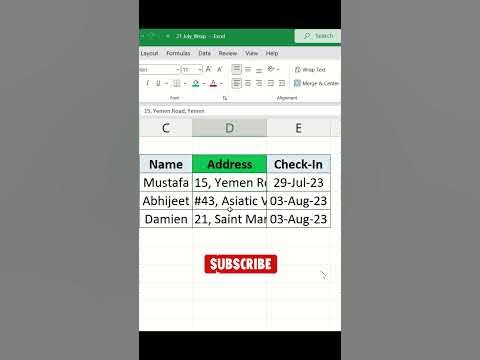 How to fit overflowing or trimmed text into the cell | WRAP TEXT in ...
