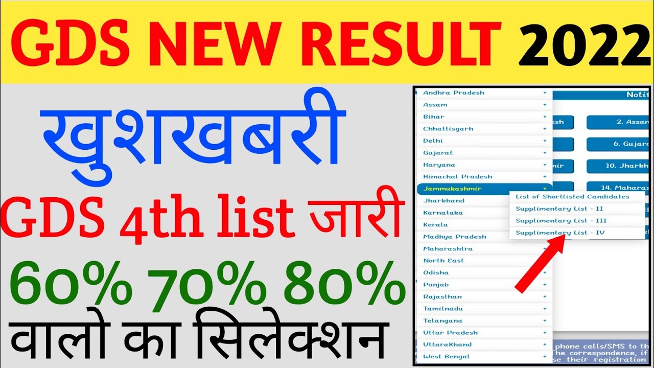 gds 4th merit list 2022 | gds 4th list | gds | gds 4th merit list ...