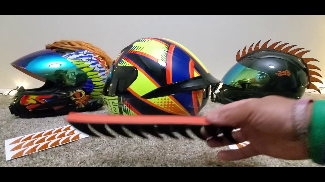 How to install a MOHAWK on the new AGV motorcycle helmet - YouTube