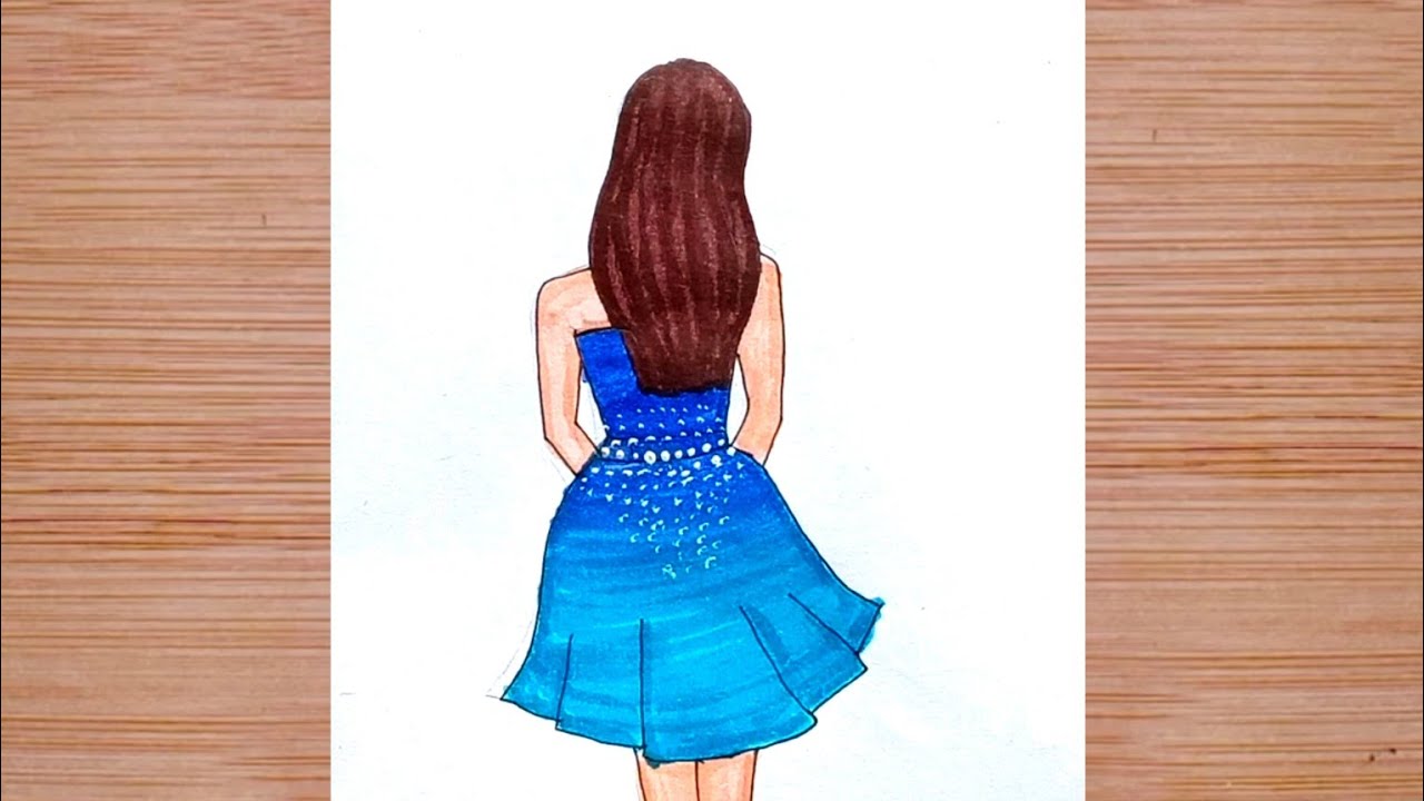Girl from back side drawing Part -2 || Easy drawings step by step ...