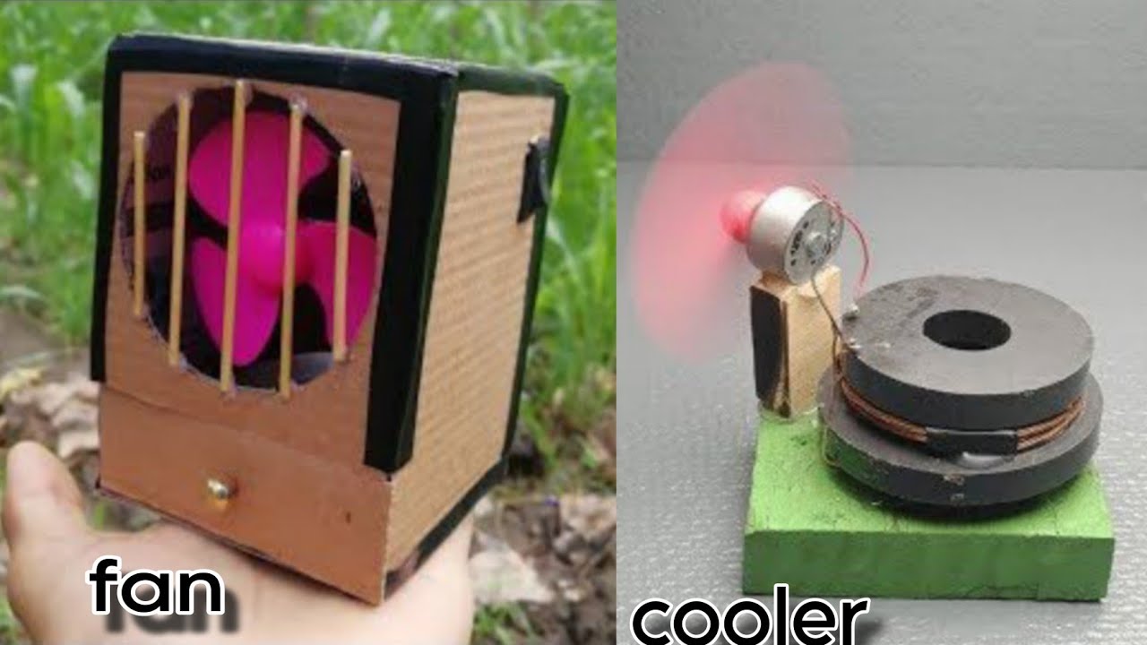 how to make fan and cooler from dc motor // dc motor project # ...