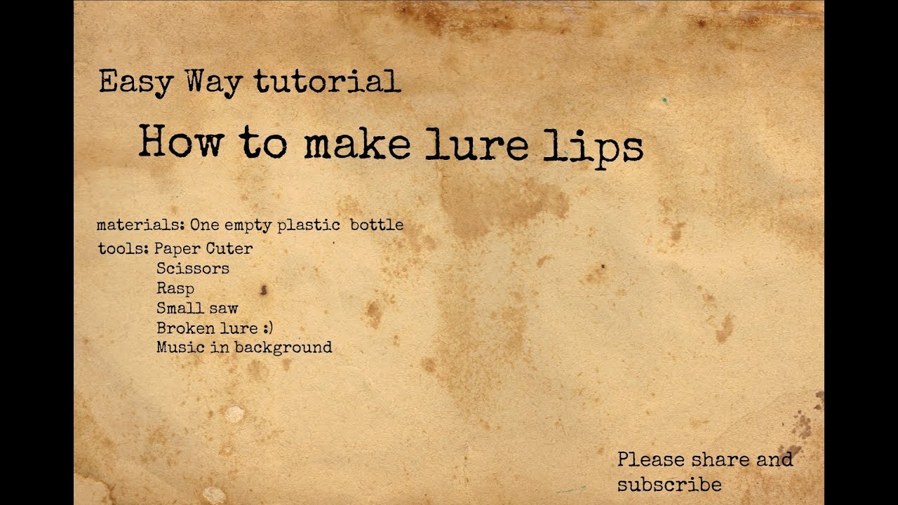 DIY project: How to make lure lips - YouTube