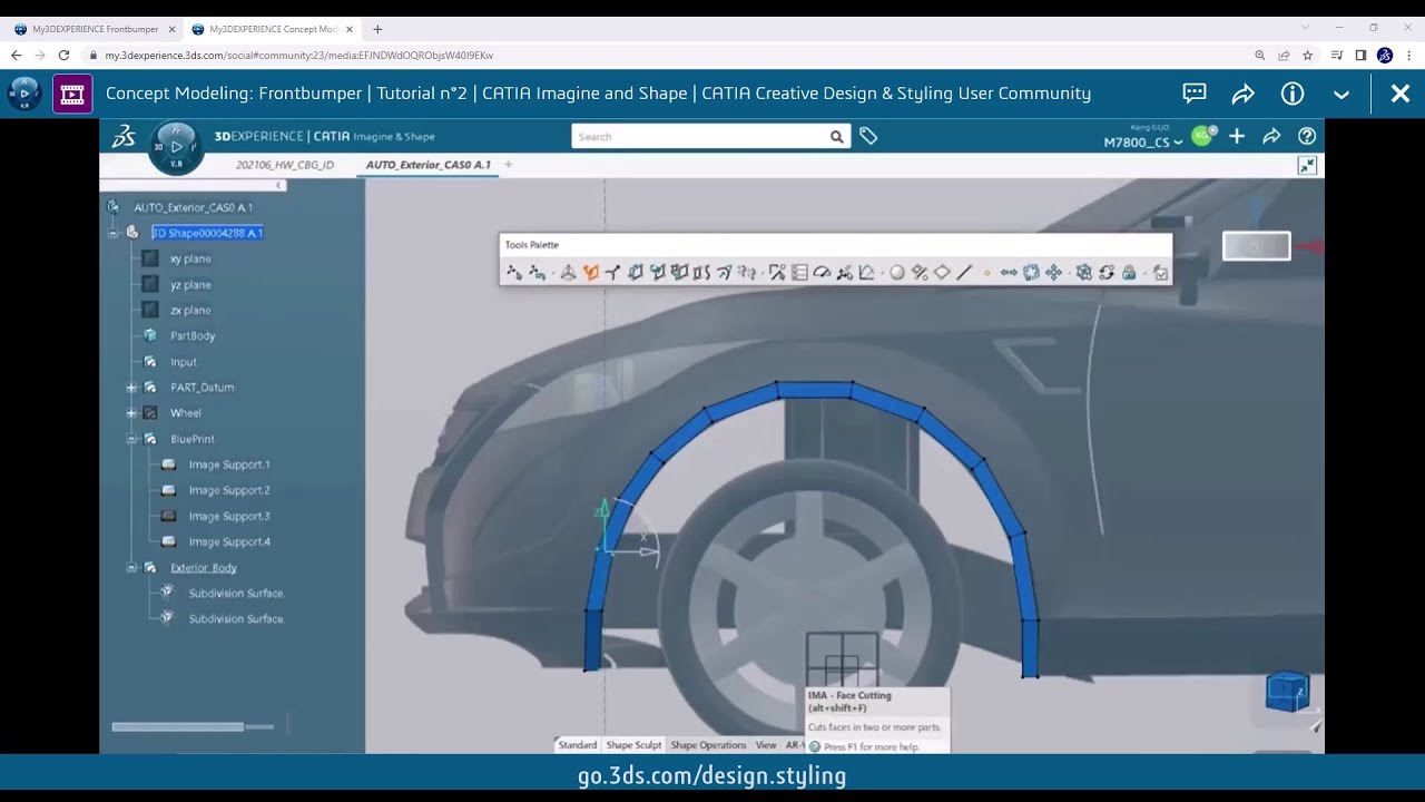 Exterior concept modeling Tutorial - Frontbumper - CATIA Imagine ...
