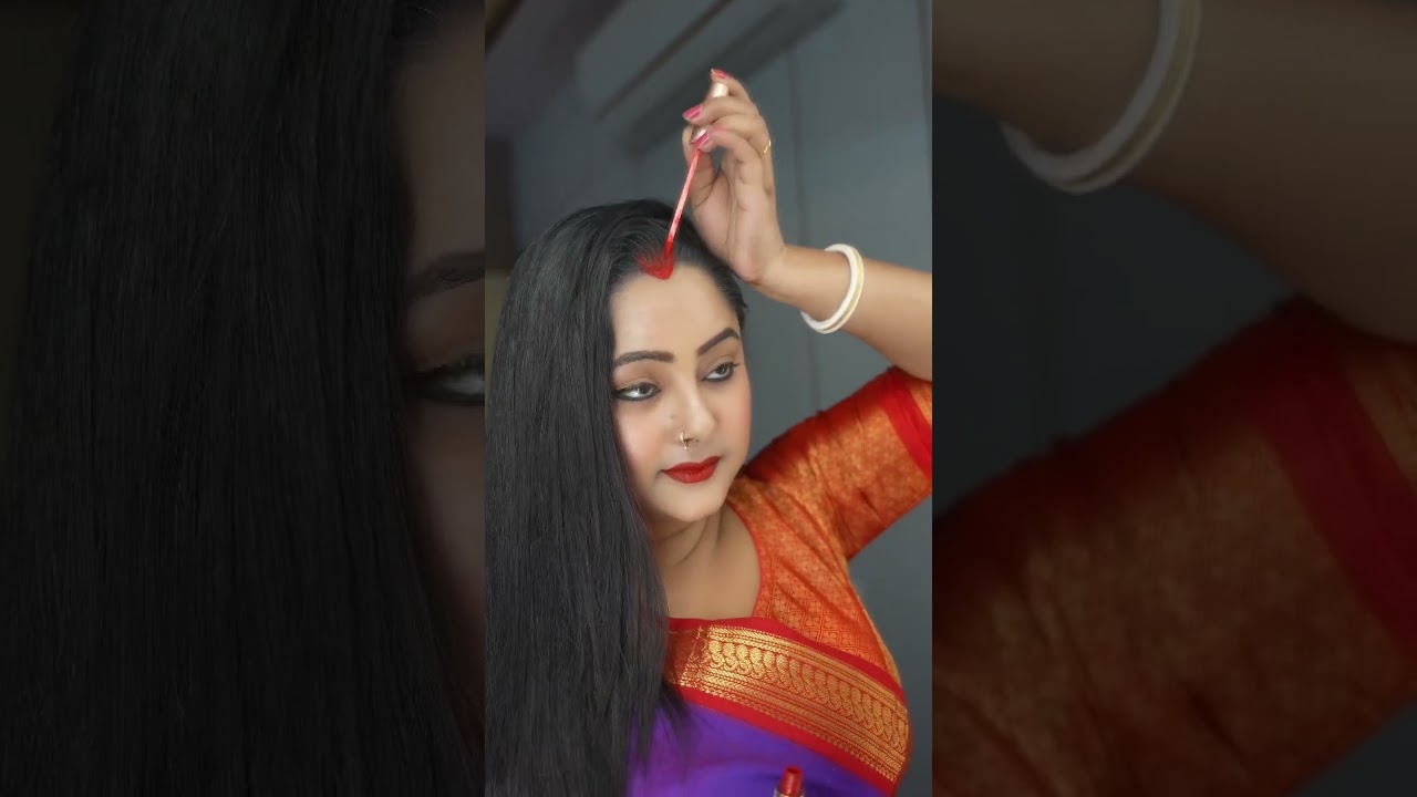 #shorts How to apply Sindur || Traditional Bengali Sindur Style # ...