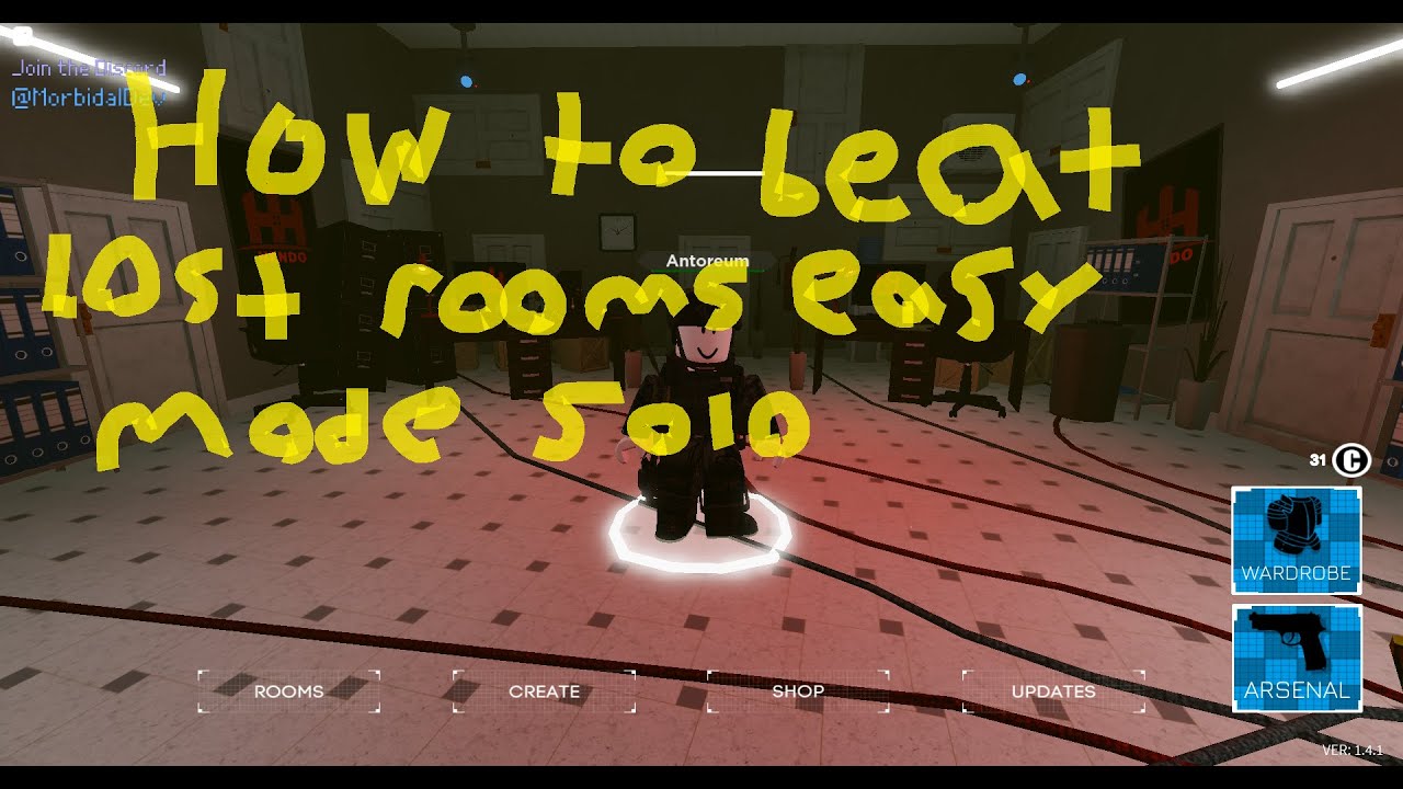 How to beat the monster on the first night in lost rooms easy mode solo ...