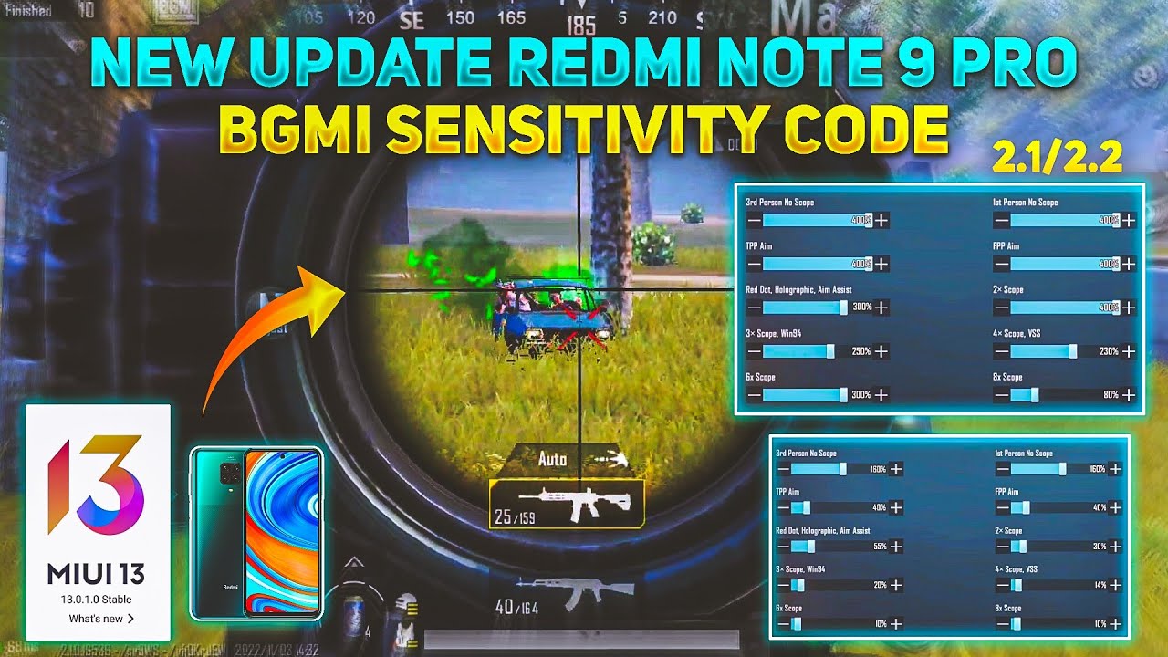 REDMI NOTE 9 PRO BGMI SENSITIVITY🔥|| NEW UPDATE 2.1/2.2 PUBG ...