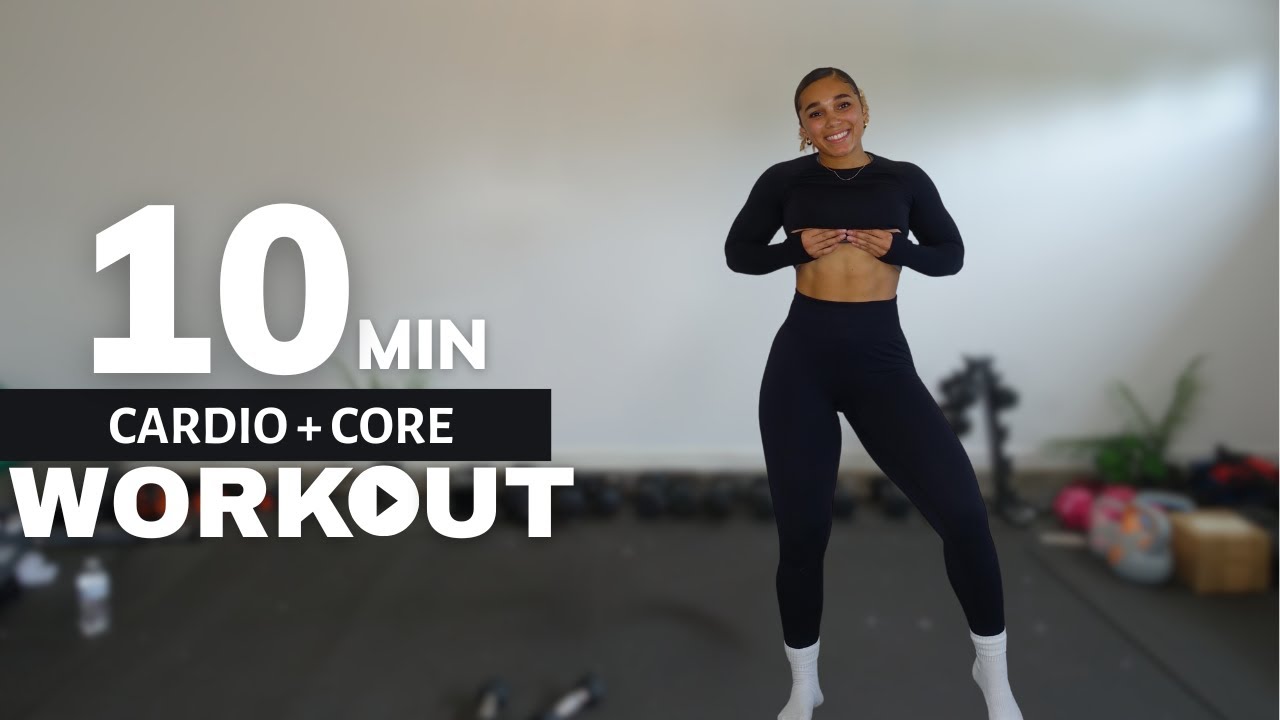 10 MIN NO EQUIPMENT CARDIO + CORE WORKOUT AT HOME- at home cardio and ...
