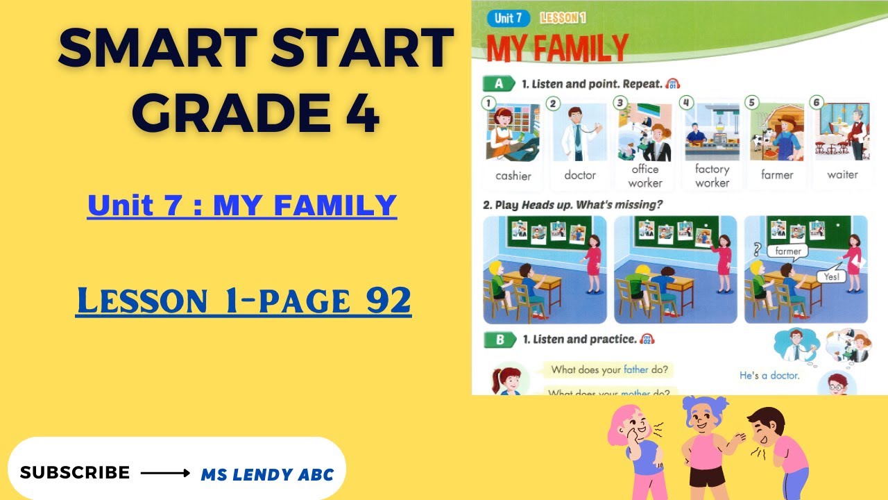 SMART START GRADE 4 MỚI UNIT 7 :MY FAMILY : LESSON 1 - YouTube
