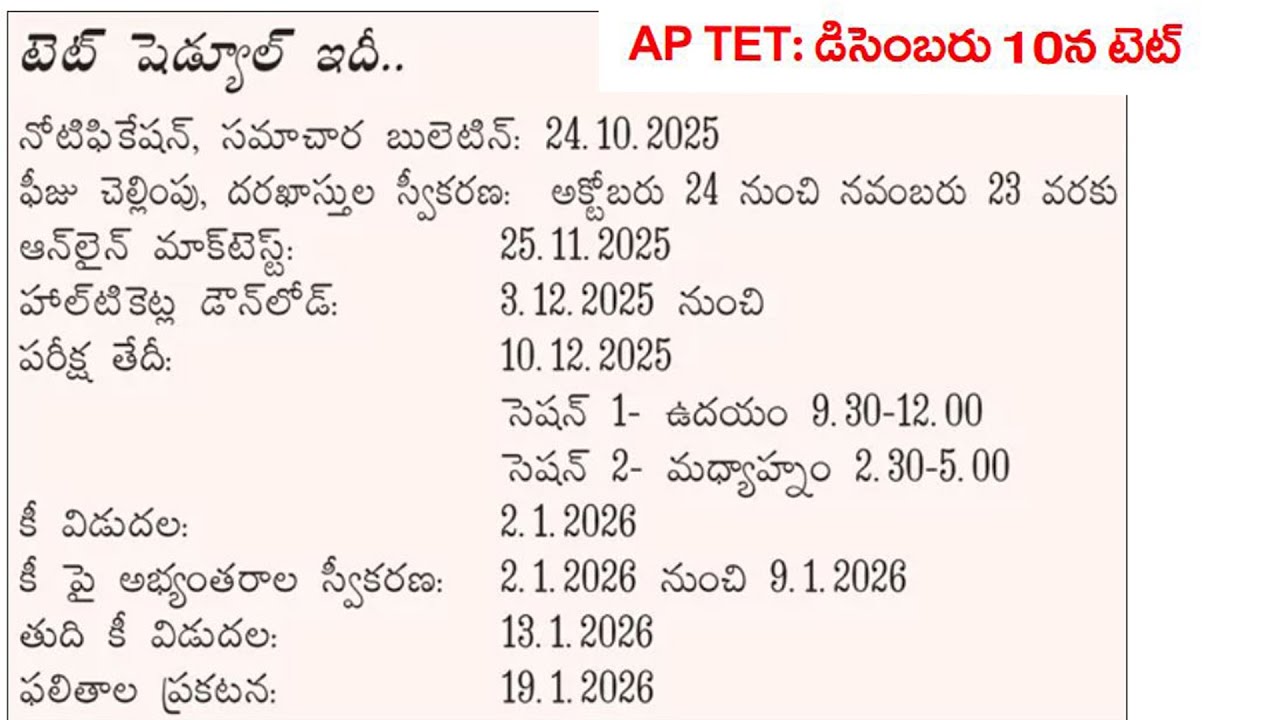 EXPOSED AP TET Notification | AP TET Notification 2025 | AP TET Update ...