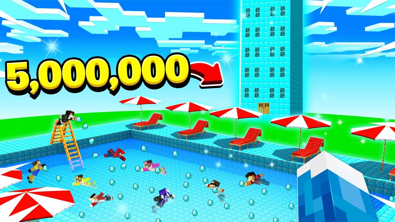 Building A $5,000,000 SWIMMING POOL in MINECRAFT! - YouTube