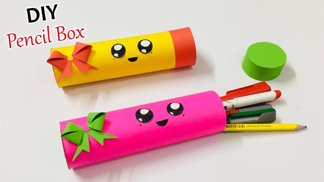 How to Make a Paper Pencil Box at Home | DIY Paper Pencil Box Idea ...