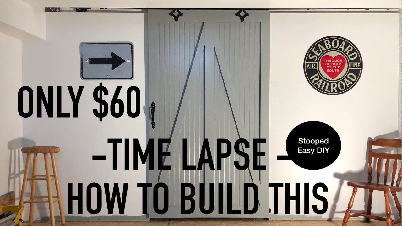 How to build a custom barn door (time-lapse) on the cheap - YouTube
