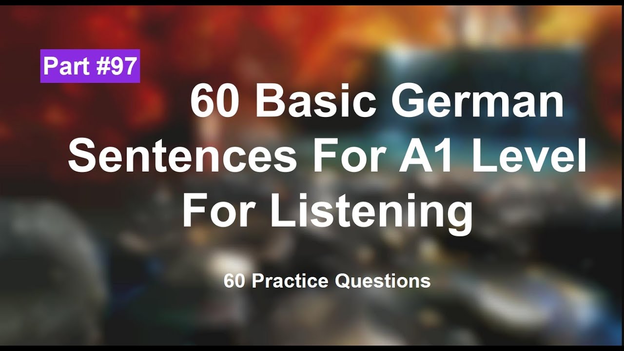How to listen German Easy Way part 97 | German A1 course online free ...