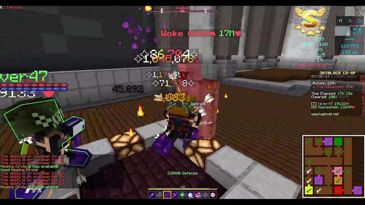 Minecraft hypixel skyblock dungeon run f5-f6 - YouTube