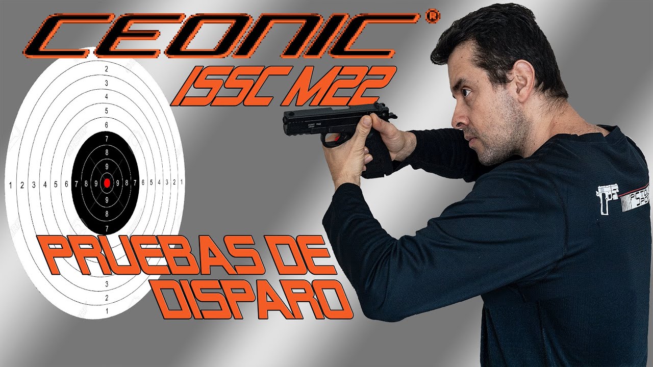 Prueba de Disparo. Pistola Traumática CEONIC ISSC M22 P.A. Cal 9mm ...