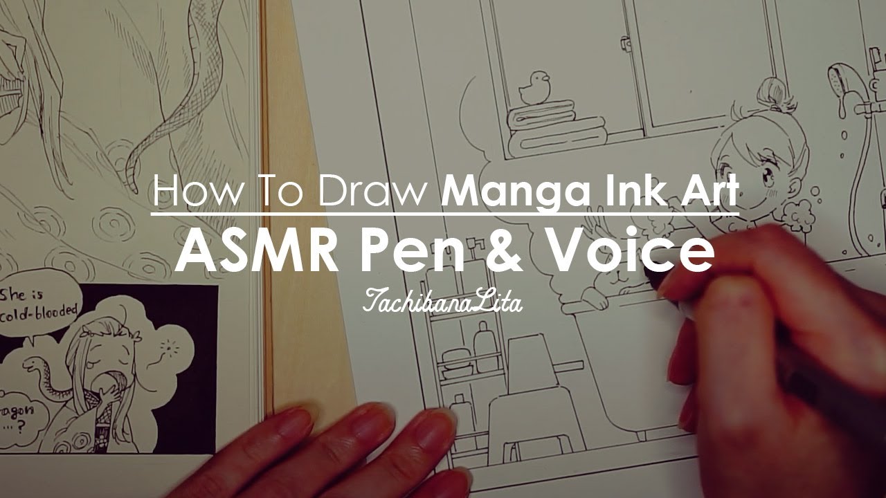 [ASMR] How to draw Manga Style Ink Art - 2022.05.22 #1 [EN/JP] - YouTube