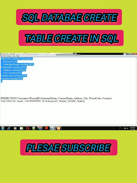 Create Database In Mysql Servercreate Table In Mysql Sqlserver Createdatabasesql Sql Youtube 