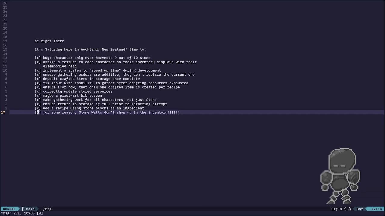 Rust gamedev with Bevy: more gathering and crafting tweaks - YouTube