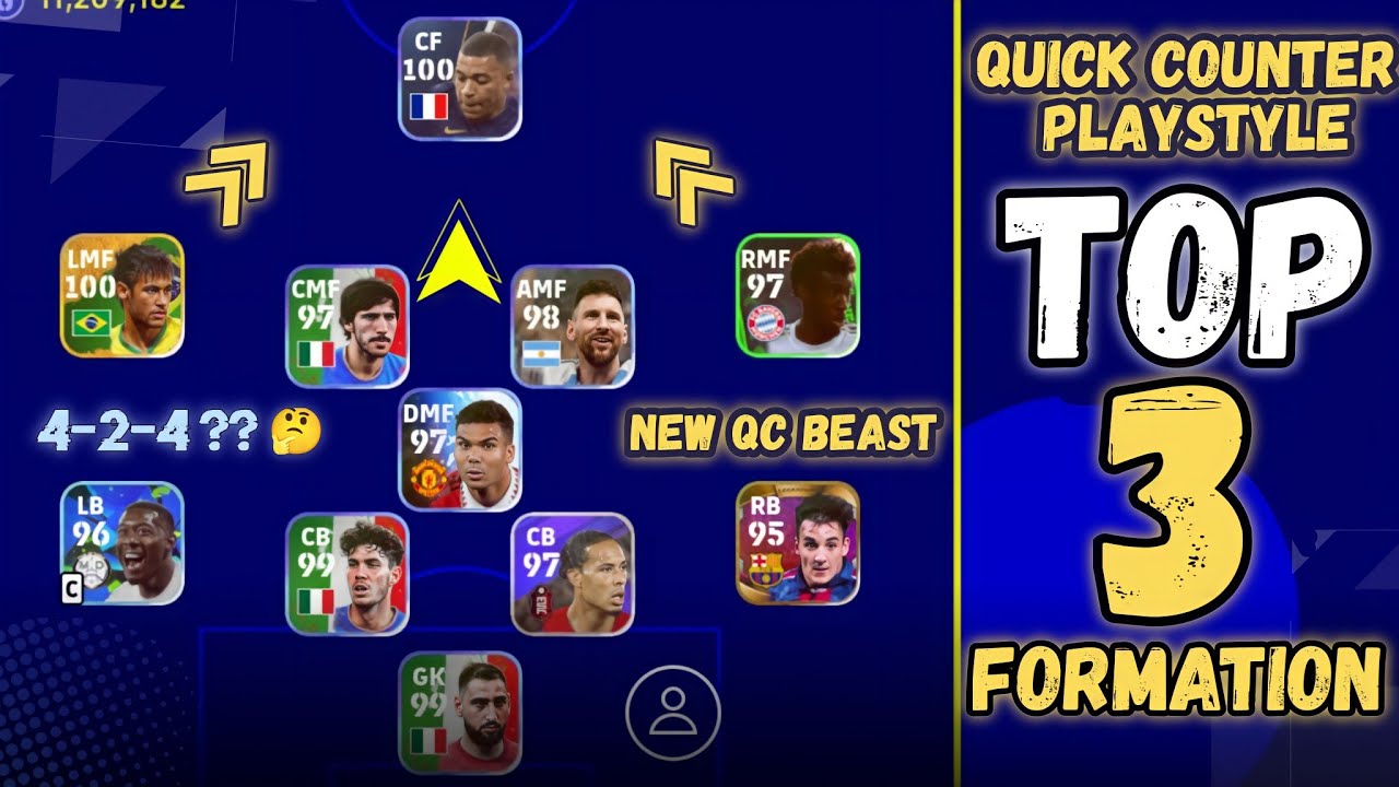 Top 3 Quick Counter Best Formation In efootball 23 Mobile😳 | This week ...