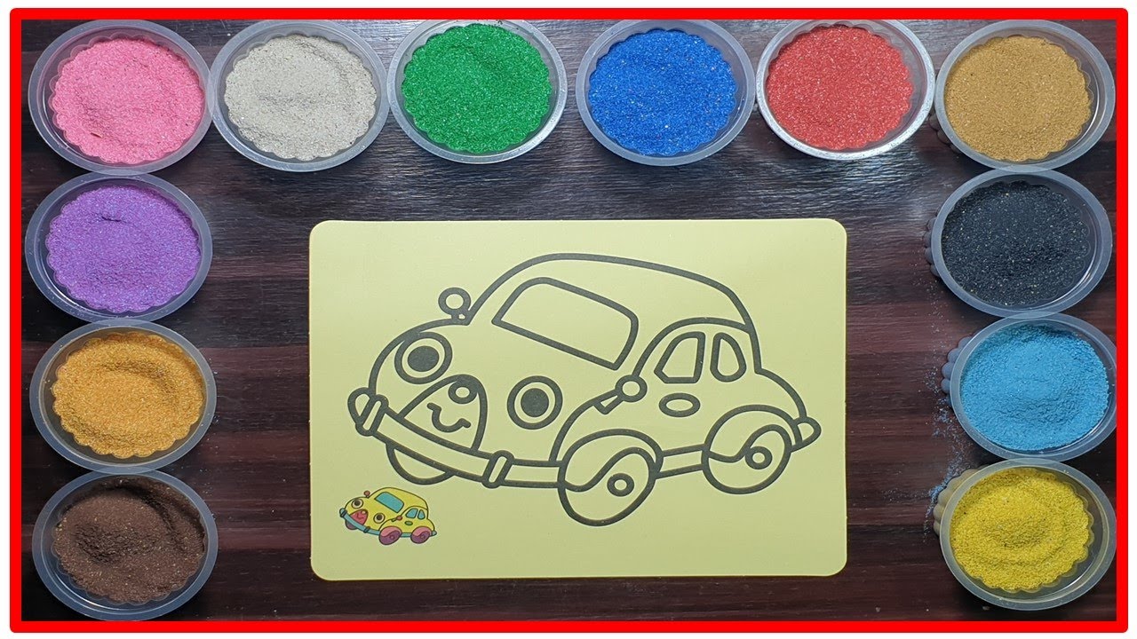 COLORED SAND PAINTING CAR ( COLOR SAND ) - YouTube