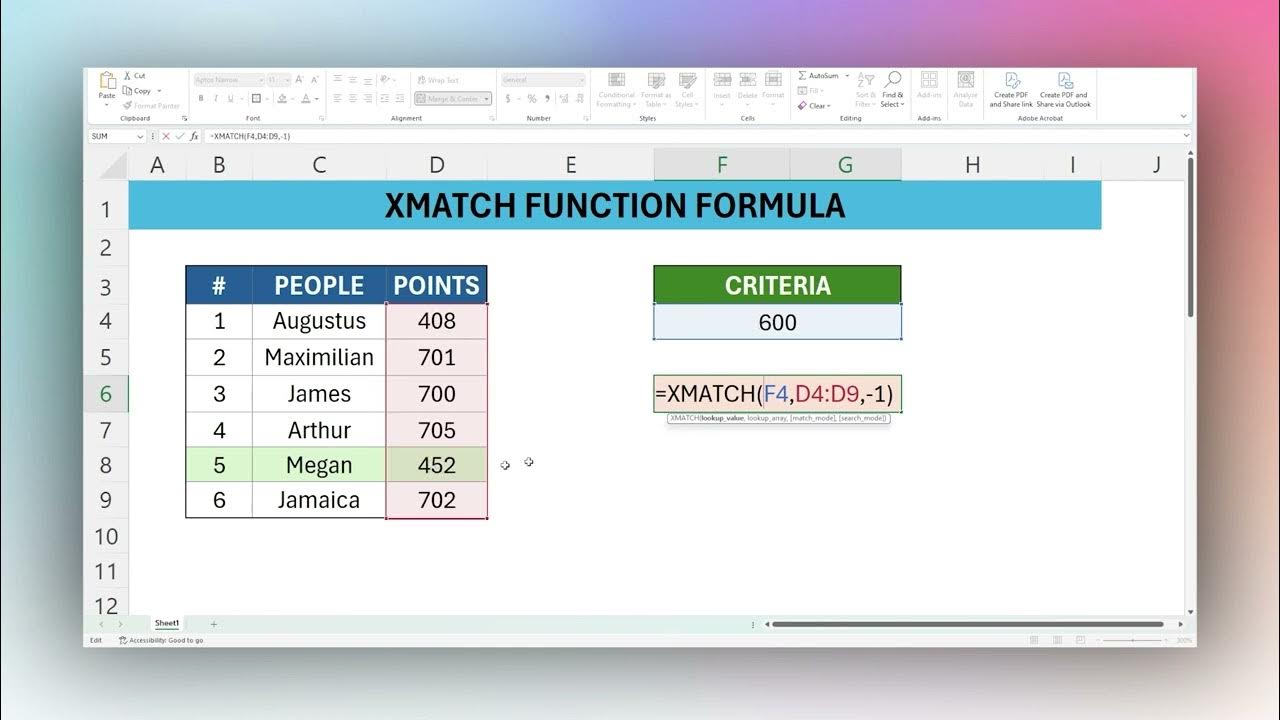 How To Use The Xmatch Function In Excel Youtube