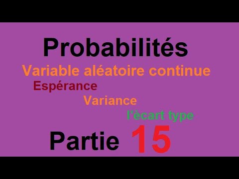 Probabilités : Espérance et Variance d’une Variable aléatoire continue ...