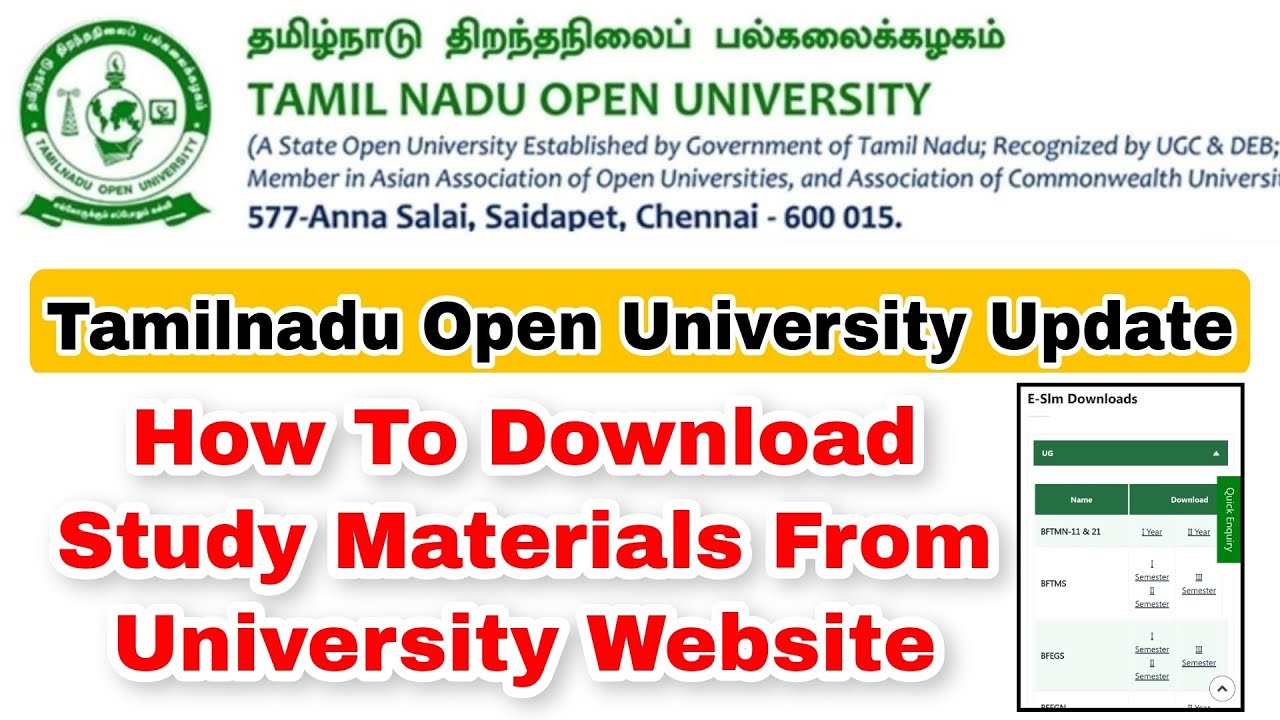 Tamilnadu Open University Study Materials-How to Download Demo Video👍 ...
