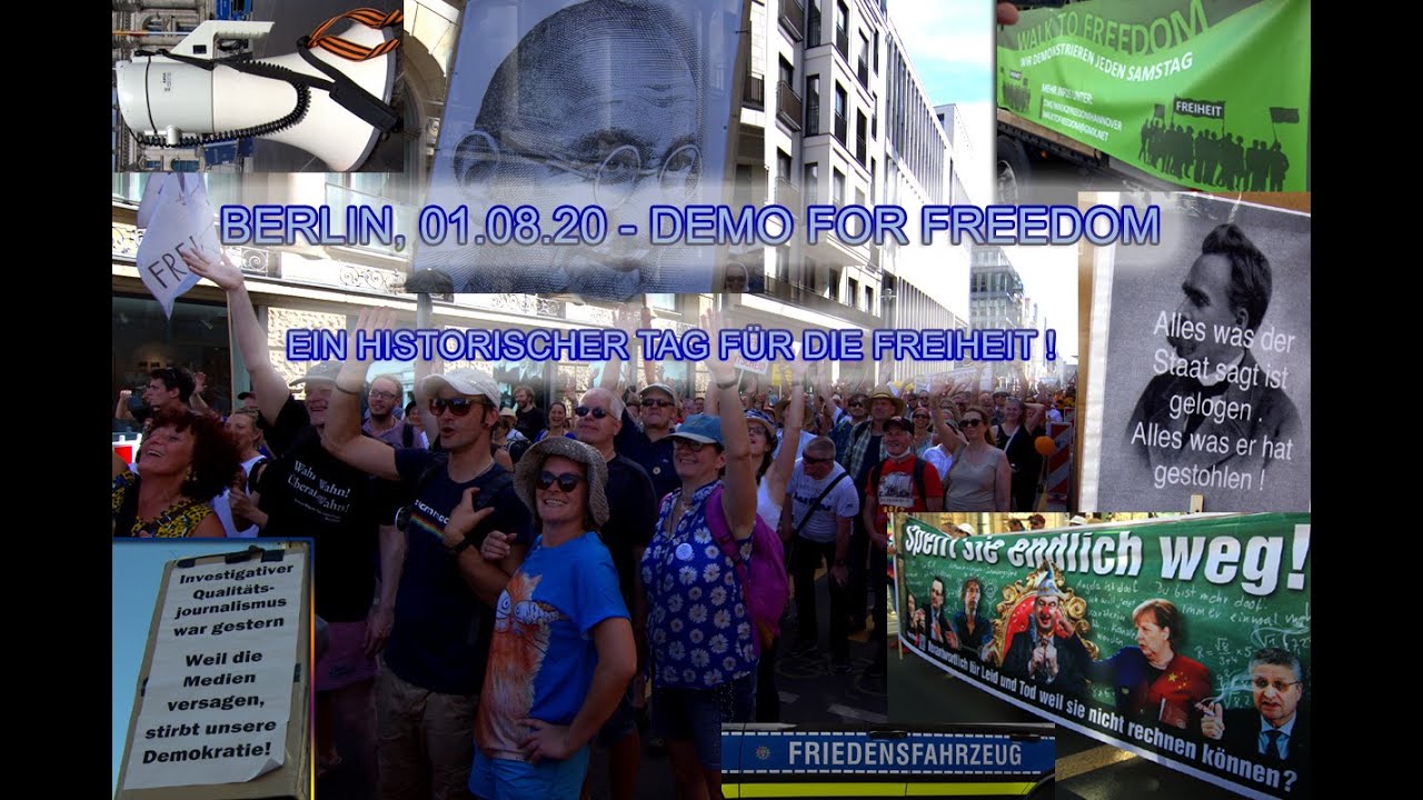 German People in Berlin for Freedom: Demo in Berlin, Tag der Freiheit ...
