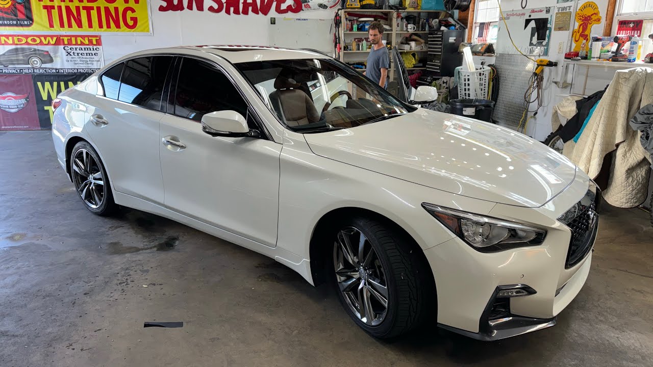 2021 Infiniti Q50 Window Tint 5% all windows - YouTube