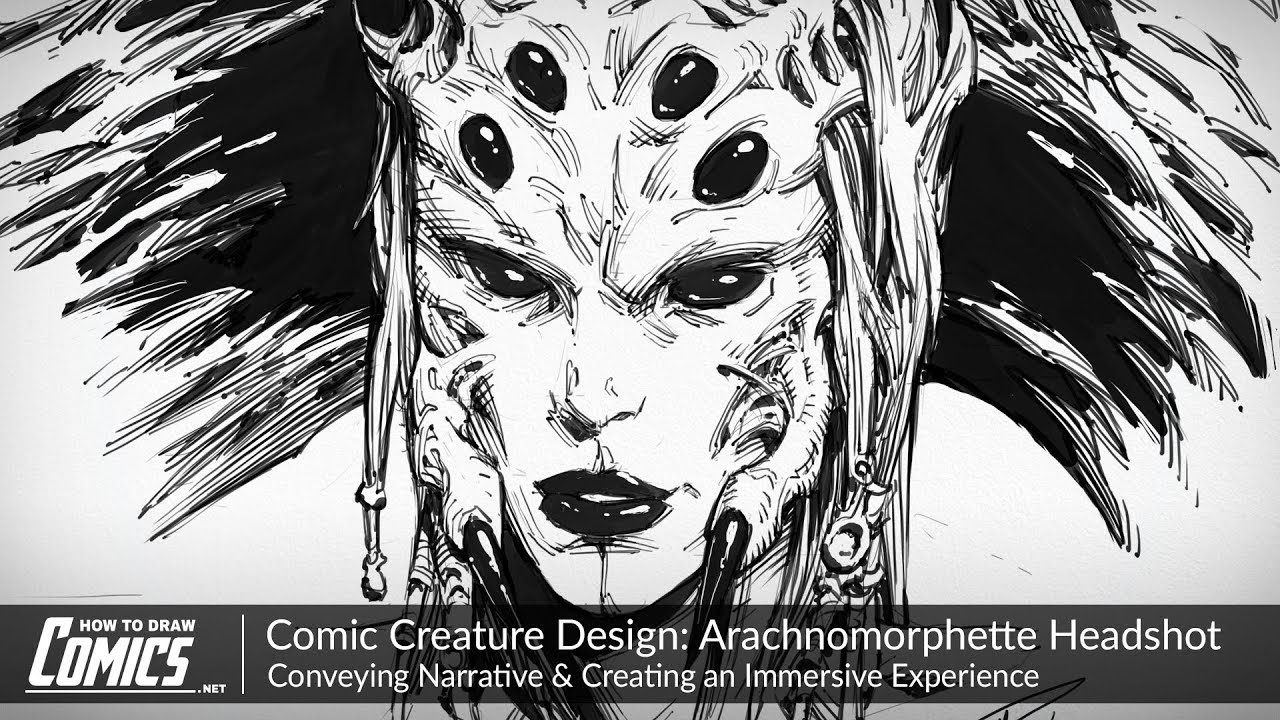 Comic Book Creature Design: Arachnomorphette Headshot | Conveying ...