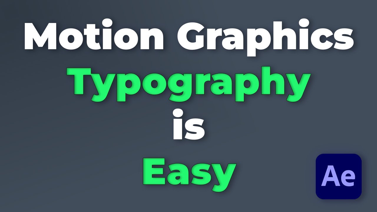 My First - Typography Motion Graphics Animation | After Effects - YouTube