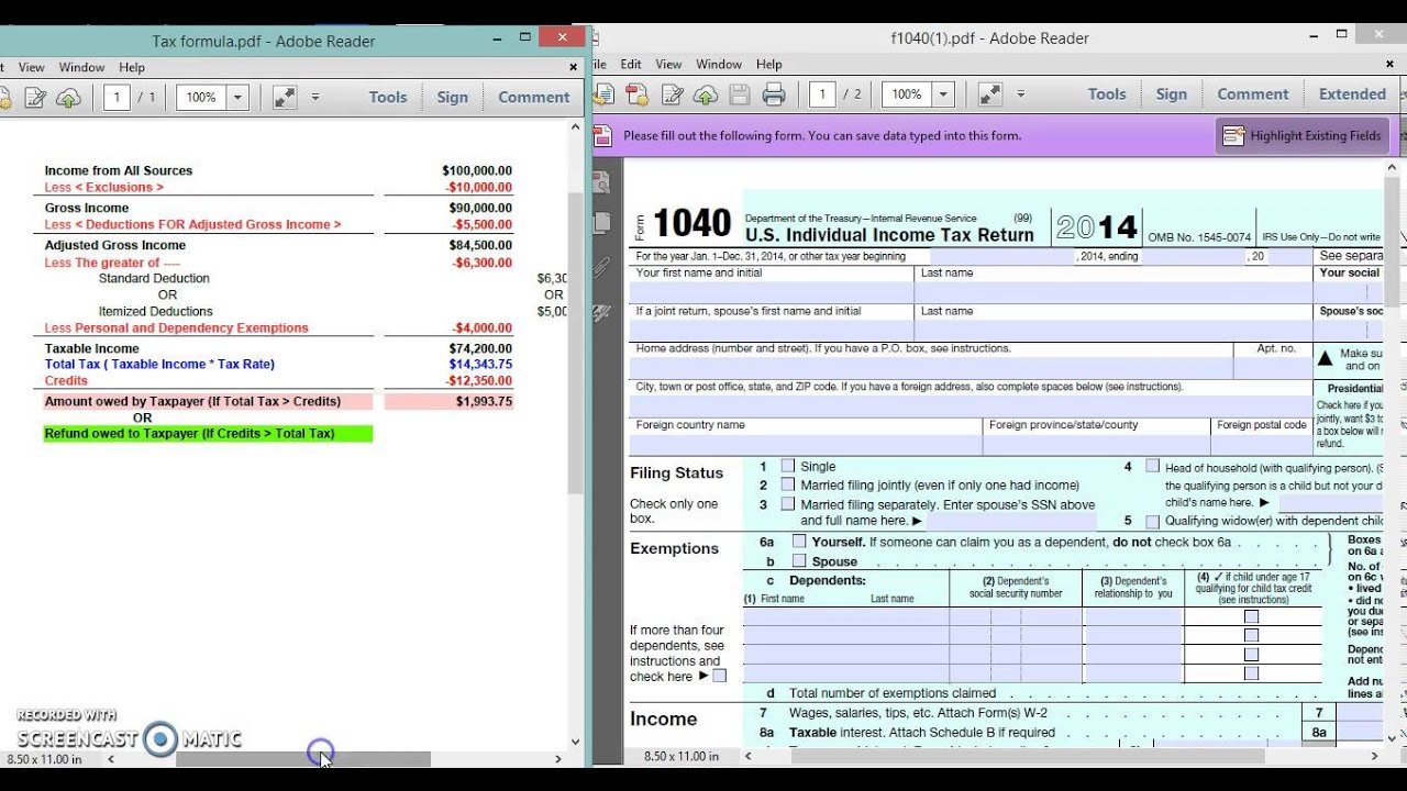 The Income Tax Formula - YouTube