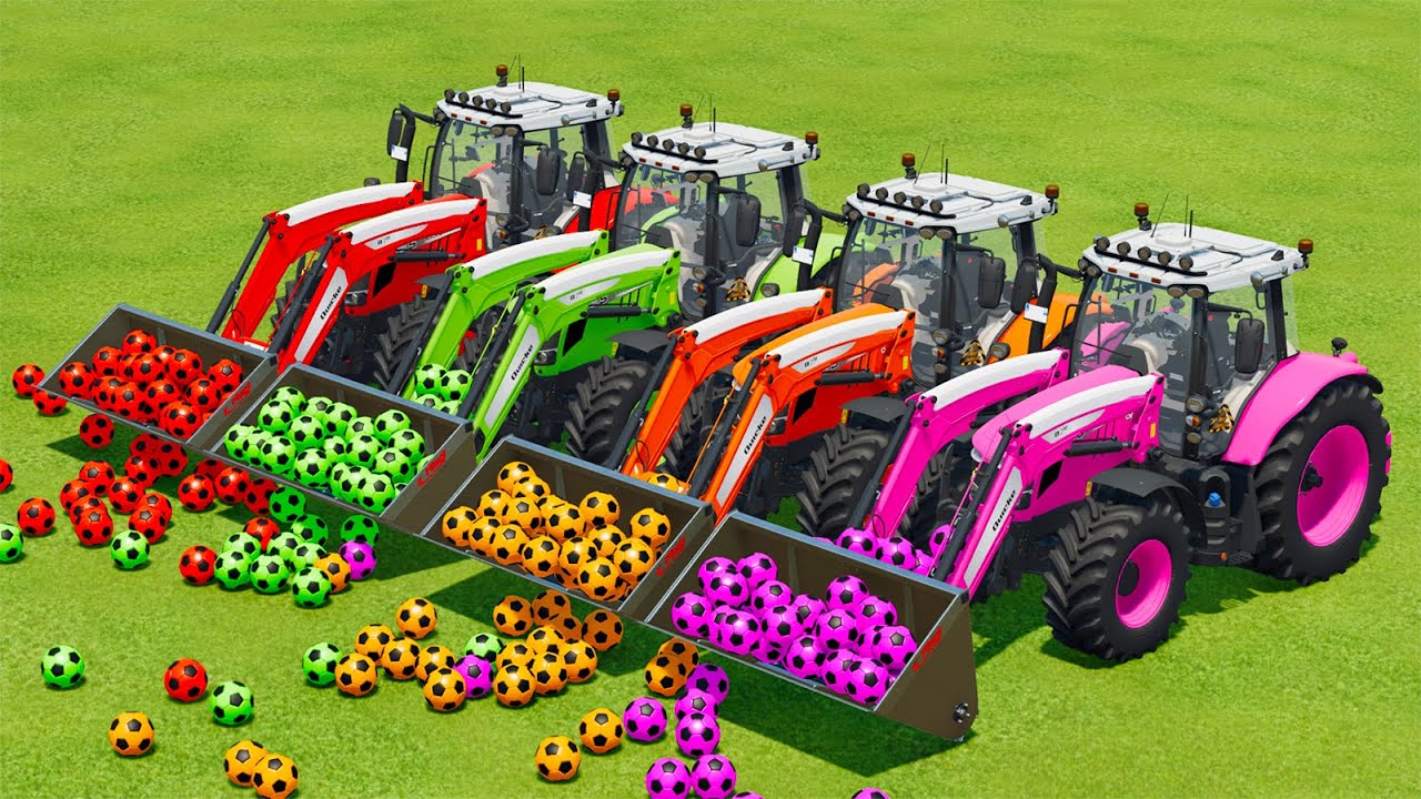 LOAD & TRANSPORT SOCCER BALLS WITH MASSEY FERGUSON TRACTORS - Farming ...