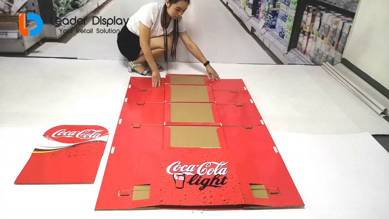 How to Set Up Pop Up Cardboard Coca Cola Display in Seconds? - YouTube