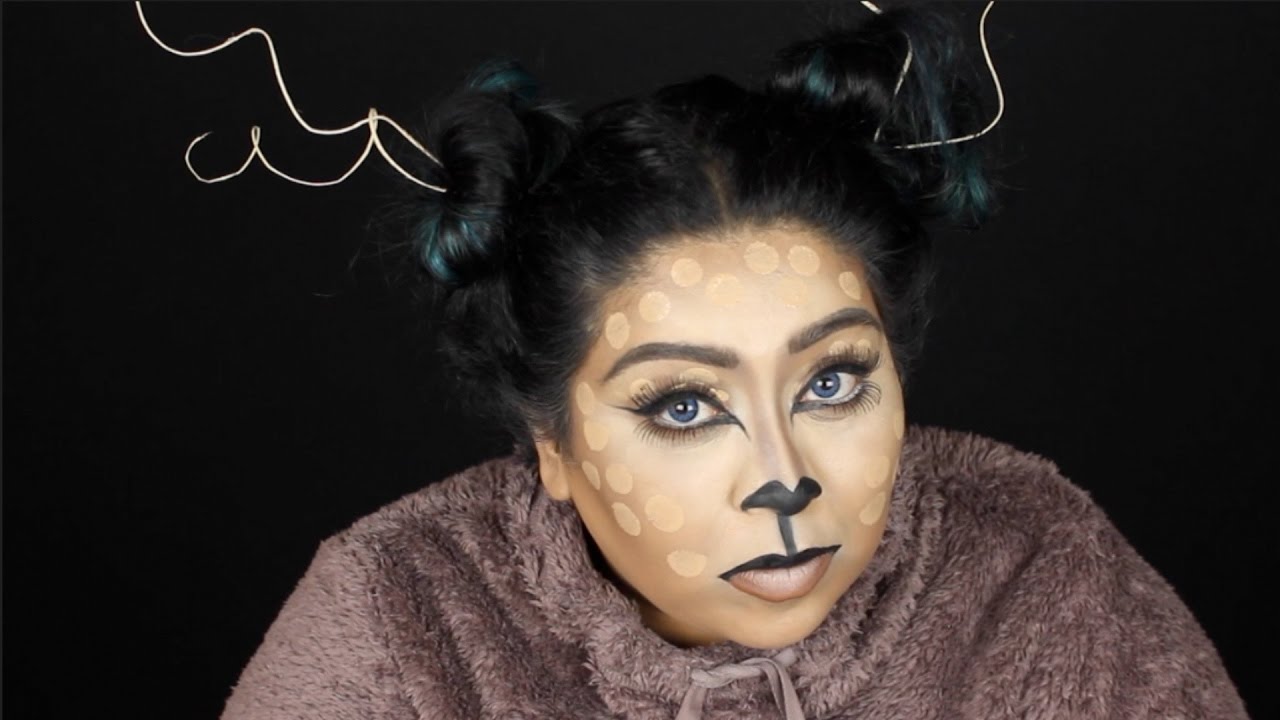 Easy Deer Fawn Halloween Makeup Tutorial / Nishi V - YouTube