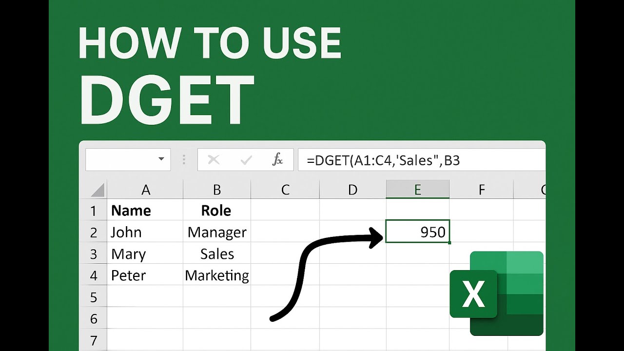 How to Use DGET Function in Excel | Step-by-Step Tutorial in Hindi - YouTube