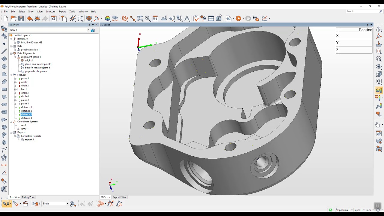 Polyworks 3D MASTER VN - distance & Angle - YouTube