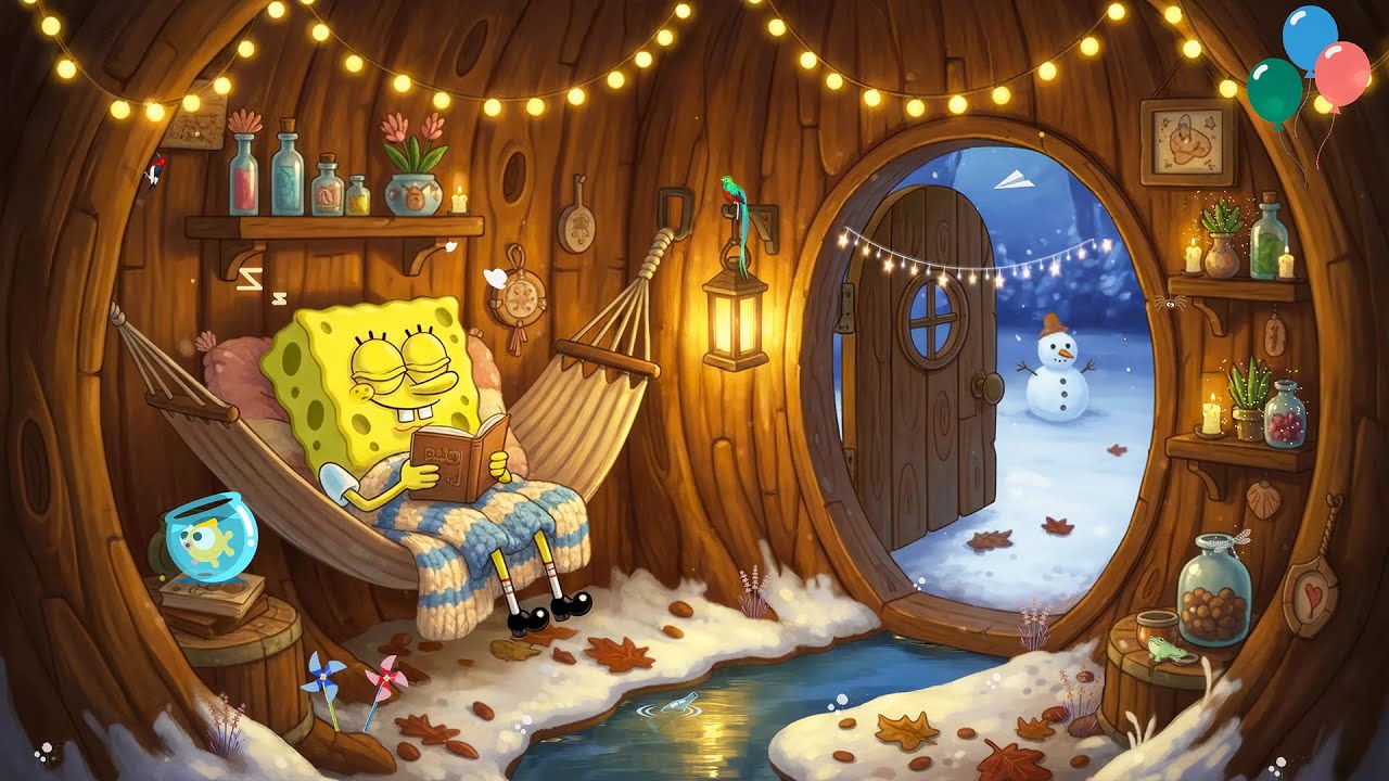 Dreamy Winter SpongeBob ️ Deep Lofi Beats for Sleep & Relaxation 🕯️ ...