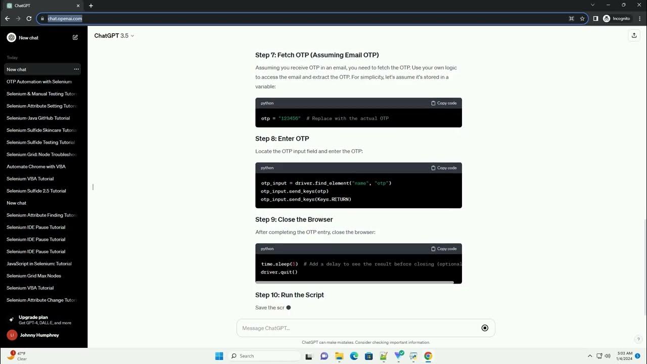 how to automate otp in selenium - YouTube