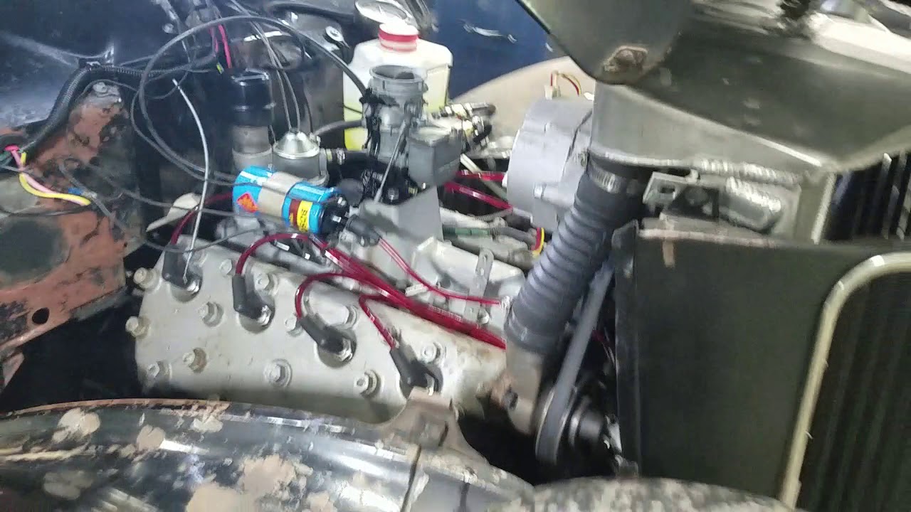 36 ford flathead 21 stud engine testing - YouTube