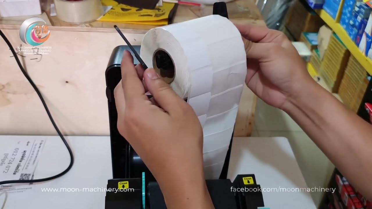 How to load Label & Ribbon in Xprinter XP-H500B - YouTube