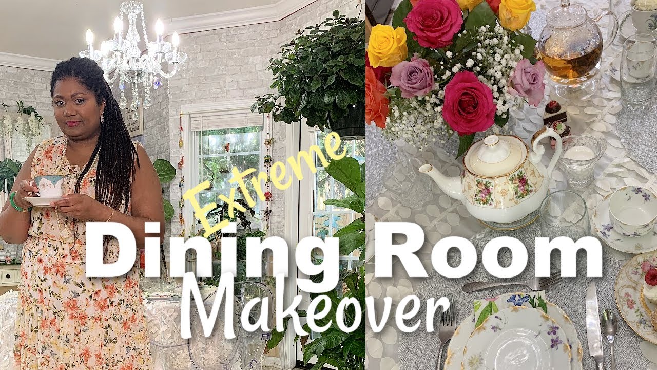 OPENING GARDEN INSPIRED HOME CAFE! EXTREME DINING ROOM MAKEOVER START ...